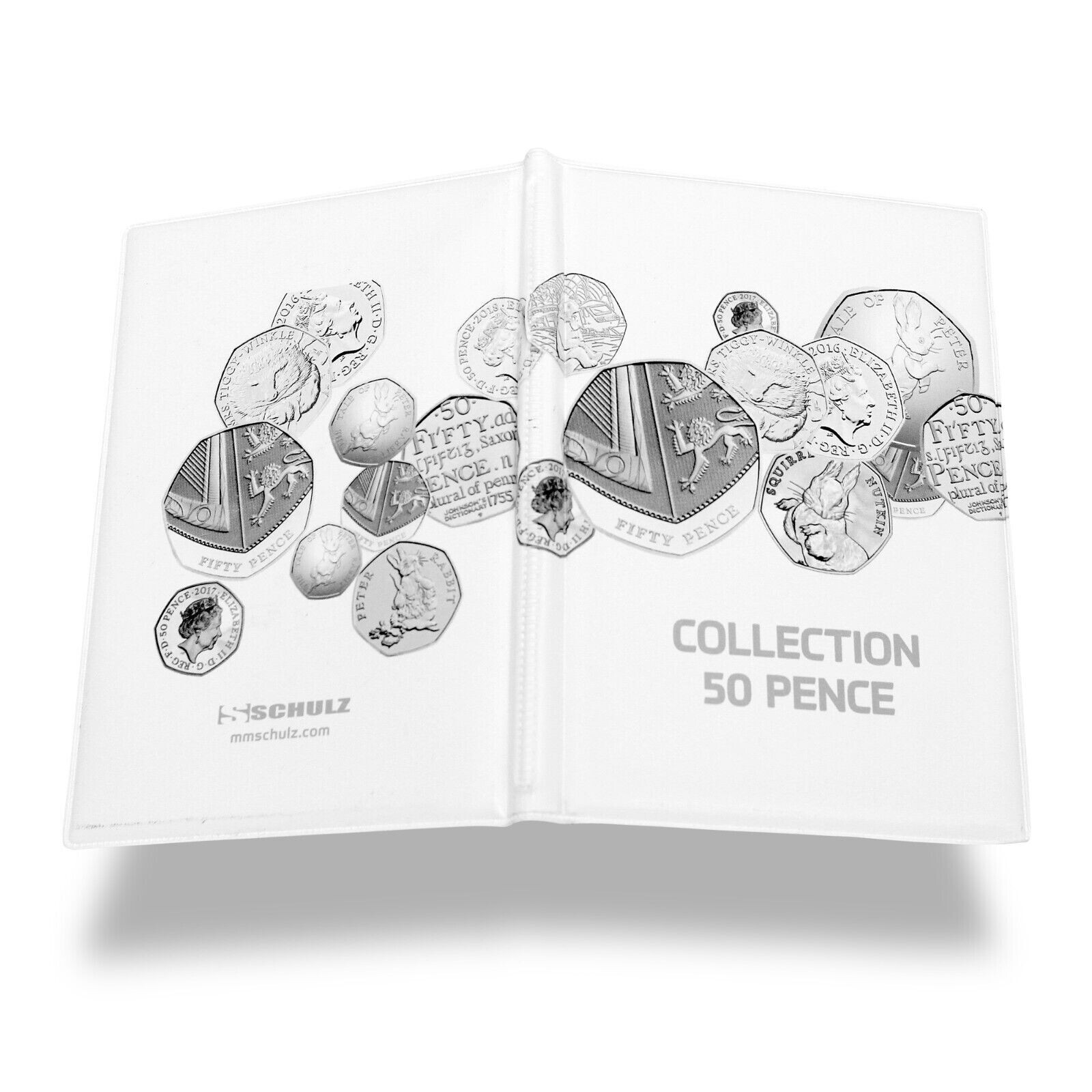 White 50p Schulz Album Coin 96 Spaces Coins Storage Folder Collector £2 ...
