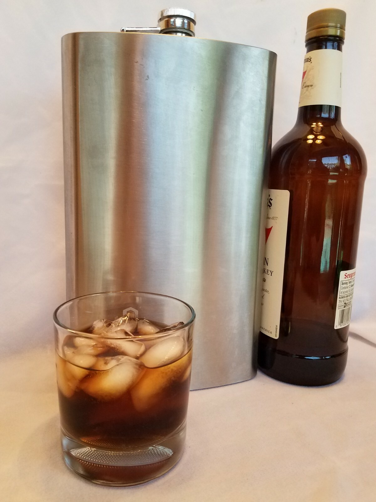 FLASK 64oz Stainless Steel XL Large Party Jumbo Liquor Irish Whiskey 1/ ...