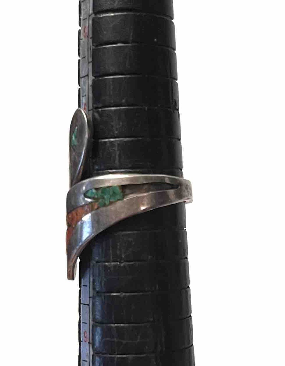 Delvin Nelson Vintage 925 Ring Navajo Chip Inlay Sout… - Gem