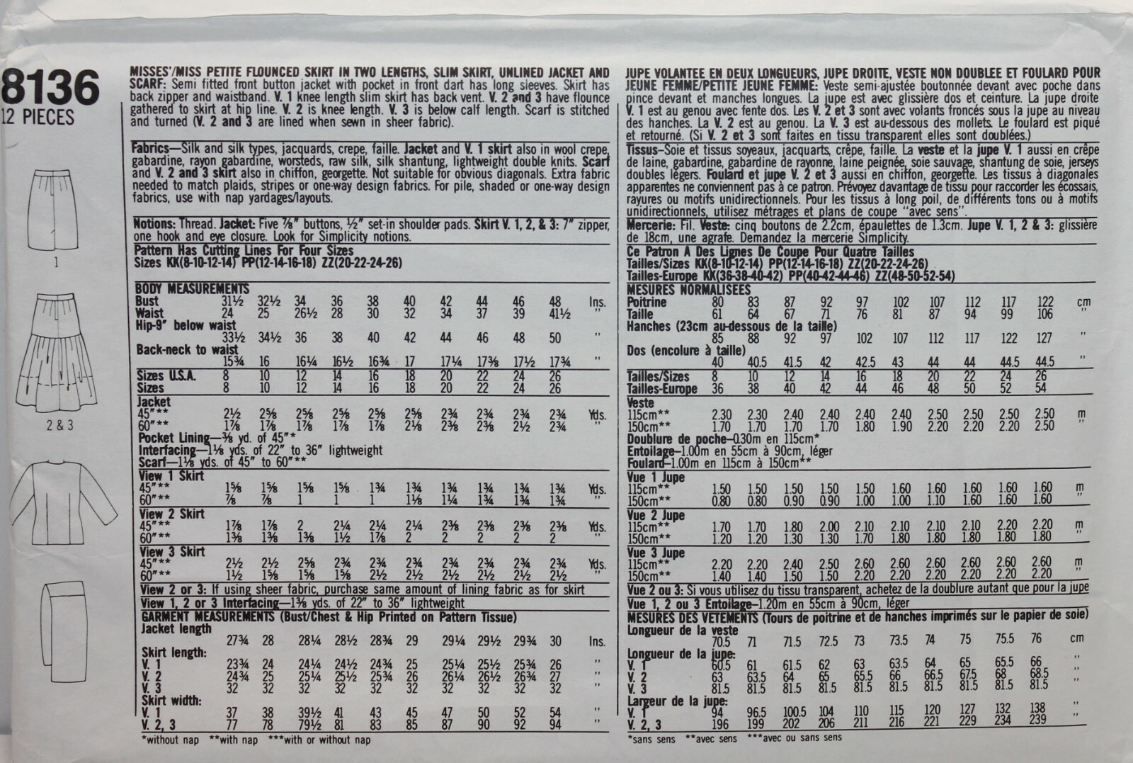 Simplicity 8136 Sewing Pattern Flounced Skirt Size 8-14 for sale online ...
