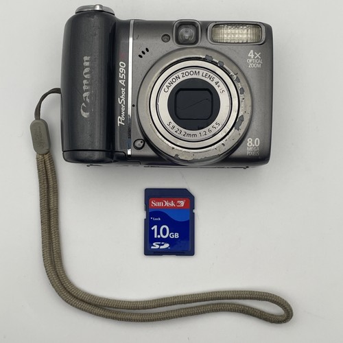 CANON POWERSHOT A590 IS 8MP DIGITAL CAMERA W/ SD CARD (TESTED) | eBay