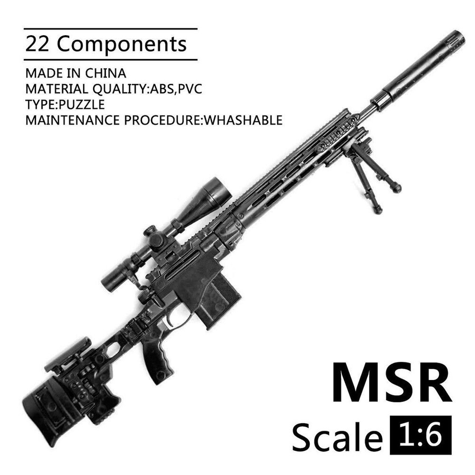 1/6 Scale MSR Sniper Rifle US Army Modular Gun Model Action Figure Toy ...