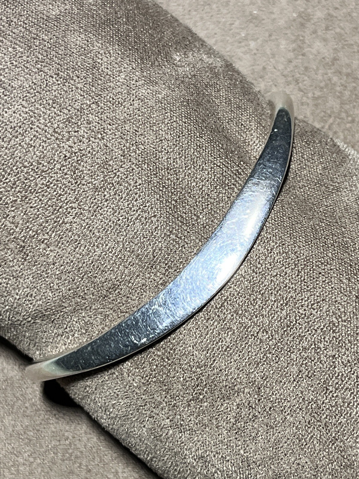 Rare Modernist A. Mik. Denmark Sterling Silver Bangle… - Gem