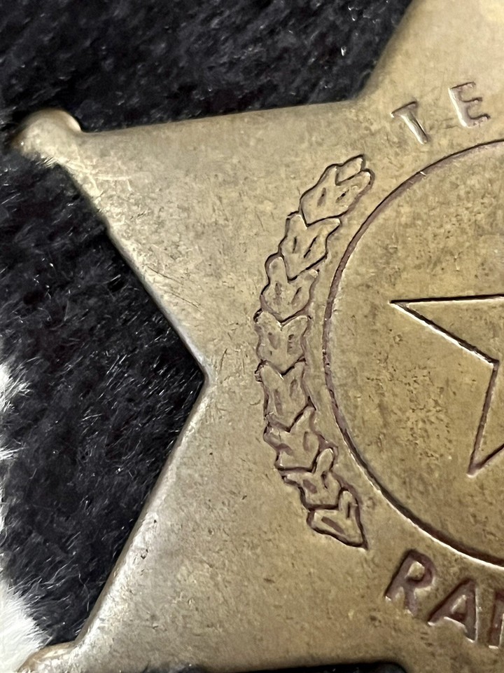 Vintage Texas Ranger Star Badge, Metal Badge Lone Star State Badge 6 ...