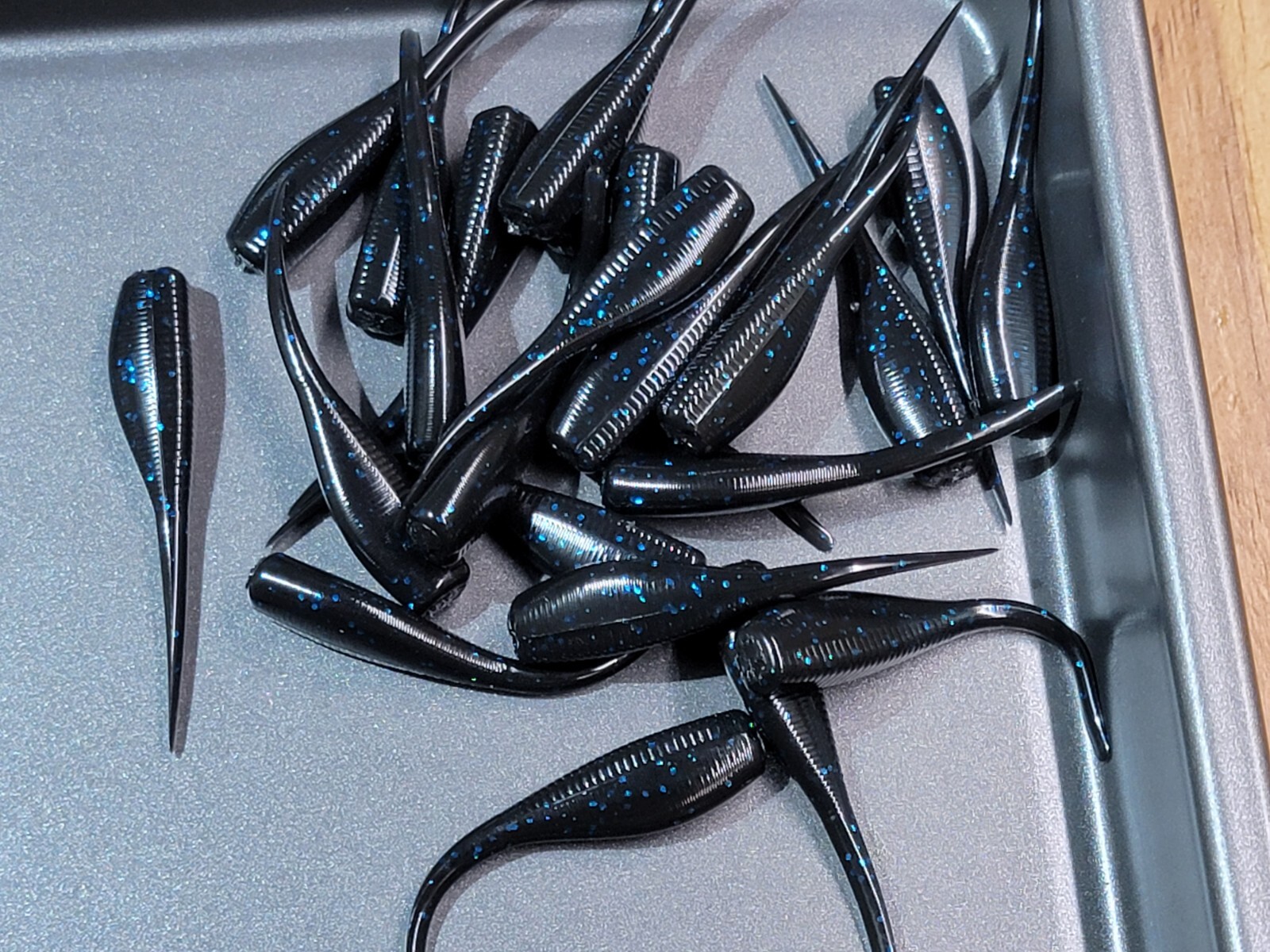 (24) 2" SLAB HUNTER GRUBS BAIT JIGS CRAPPIE PANFISH STINGER SOFT BAIT ...