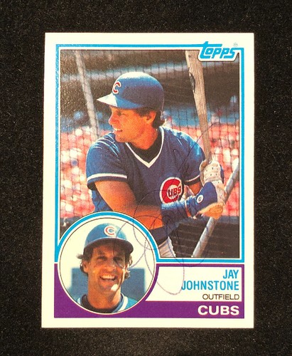 JAY JOHNSTONE 1983 TOPPS AUTOGRAPHED SIGNED AUTO BASEBALL CARD 152 CUBS ...