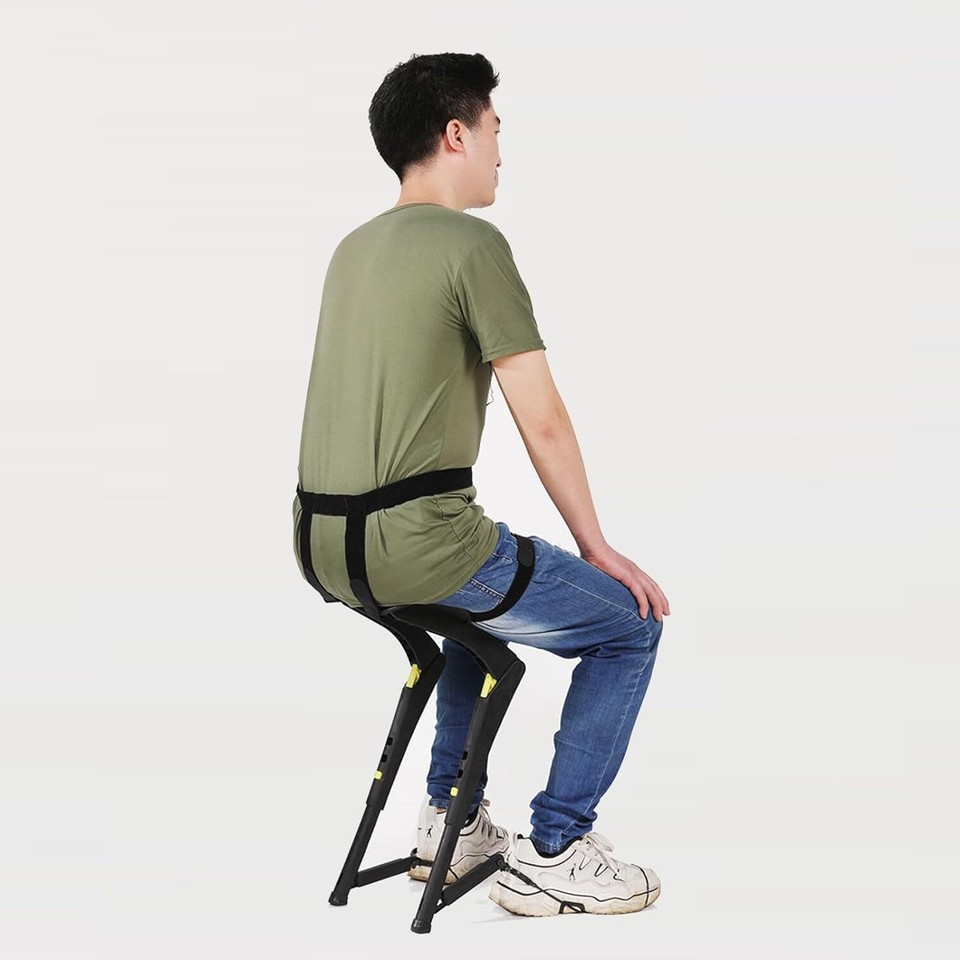 Adjustable Chairless Wearable Invisible Chair Leg Brace Seat Portable ...