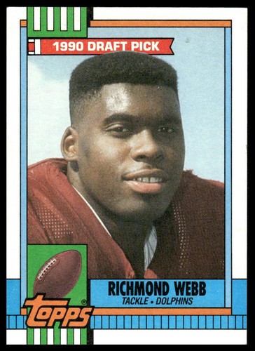 1990 Topps #316 Richmond Webb RC Draft Pick Rookie (316b w/ disclaimer ...