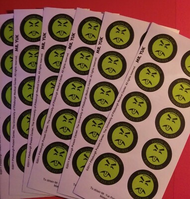 Mr. Yuk Stickers 100 Stickers (10 Sheets) Daily Shipping +Tracking NEW ...