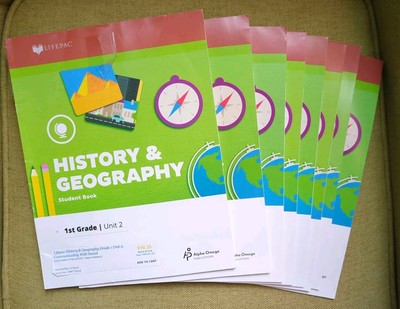 LIFEPAC® 1st Grade History & Geography Units 2-4,6-10 Workbooks, Unused ...