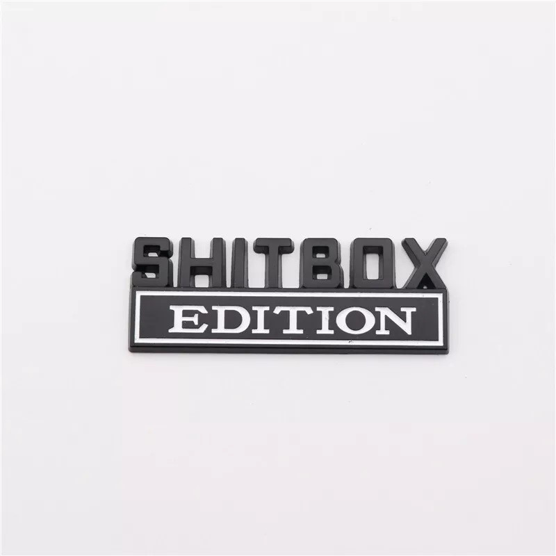2x 3D SHITBOX EDITION Black+White Emblem Decal Badge Stickers for ...