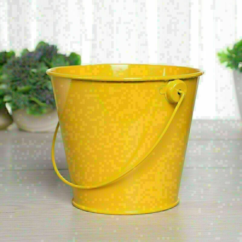 Flower Pot Candy Color Iron Bucket Tin Garden Balcony Basket Decor Kegs ...
