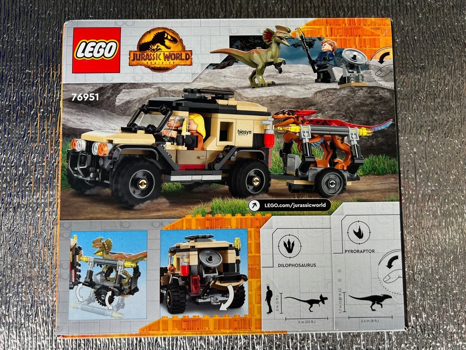 New LEGO Jurassic World Dominion Pyroraptor Dilophosaurus Transport 279 ...