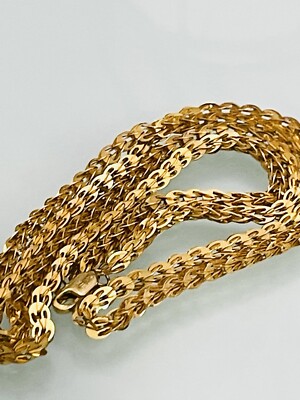 🛑 Pure 21K 875 Yellow Gold Men’s Damascus Rope Chain Necklace 24” Long ...