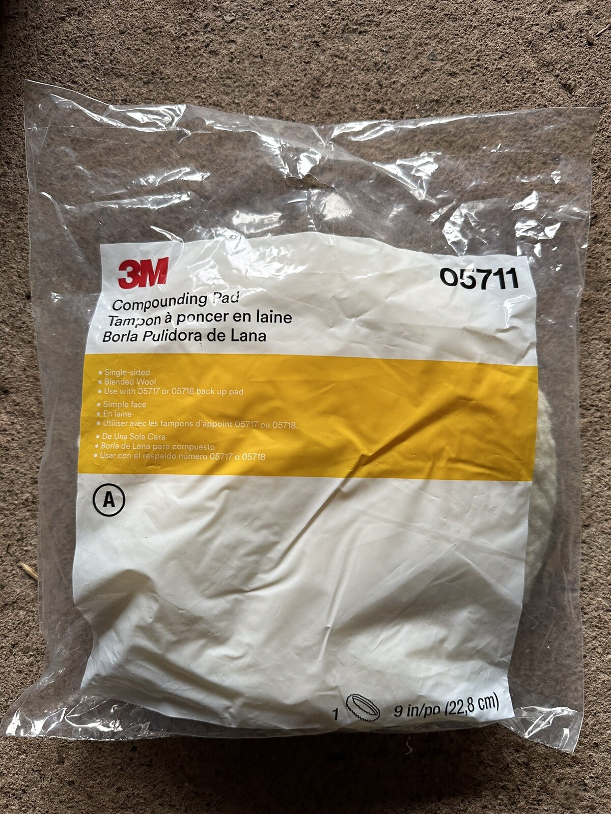 3M 05711N - Wool Compounding Pad 9 inch 225mm - 05711 - Hookit SBS Plus ...