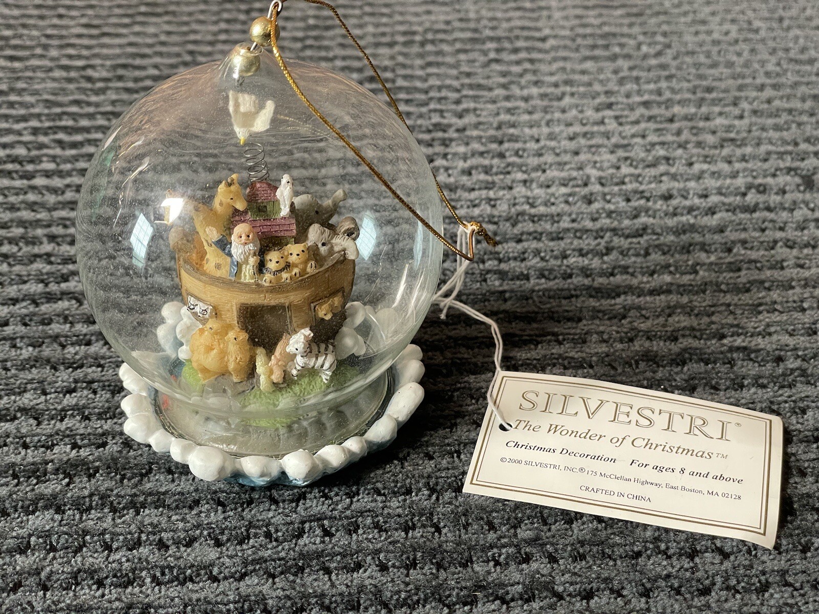 Vintage NWT Silvestri The Wonder of Christmas Noah's Ark Glass Dome ...