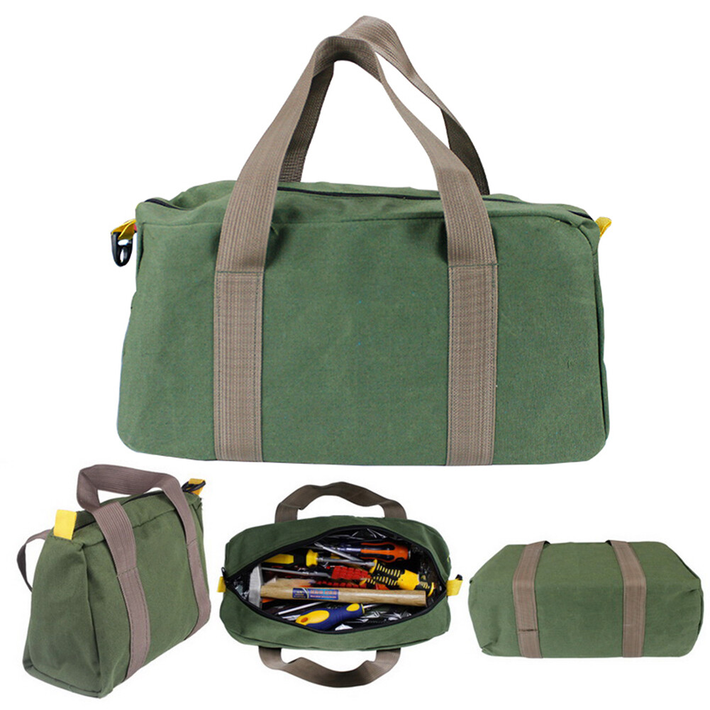 CANVAS ZIP UP TOOL BAG WATER RESISTANT STORAGE ORGANISE EQUIPMENT DIY ...