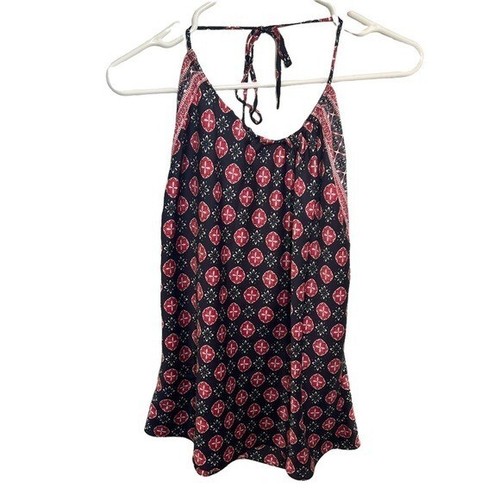 Loft Women’s Size Medium Adjustable Halter Top Black White Red ...
