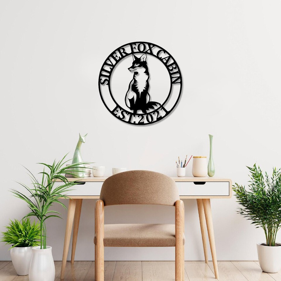 Personalized Fox Metal Sign, Fox Cabin Wall Art Decor Fox Sign | eBay