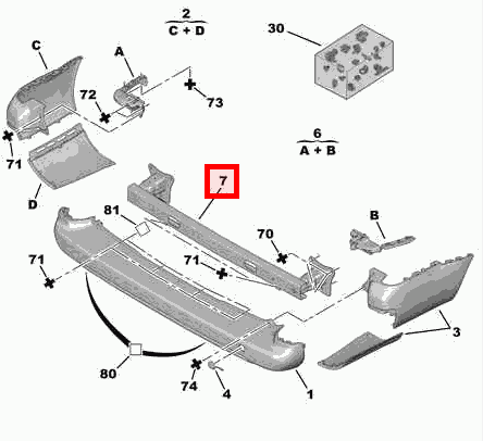 CITROEN BERLINGO B9 Rear Bumper Crash Bar 7414ZF NEW GENUINE | eBay UK