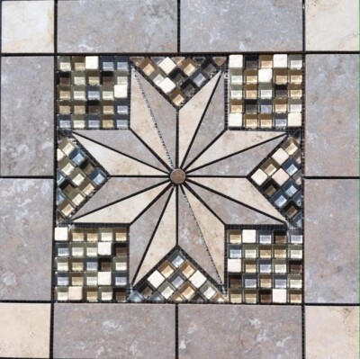 16 1/8" x 16 1/8" Tile Medallion - Daltile Sandalo tile series & glass ...