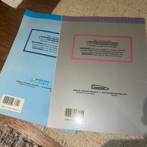 Vintage Lot 2 QUESTRON Electronic Workbook Quizbook Books (NO PEN) 1980 ...