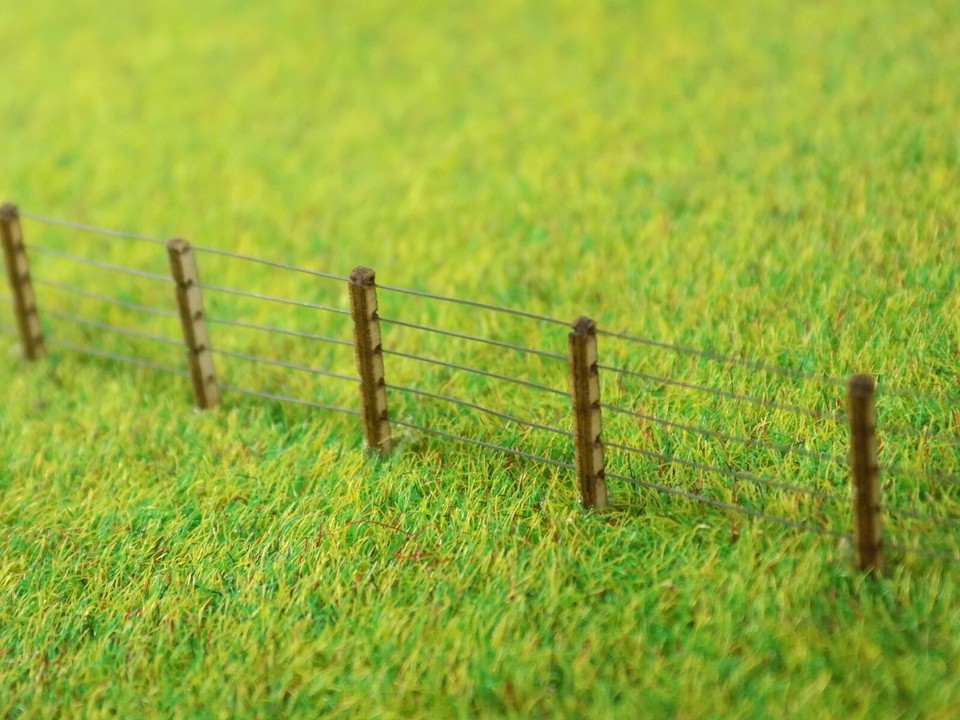 Post & Wire 5ft Lineside Fencing N gauge 1:148 fence kit - 128 posts ...