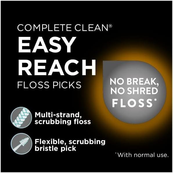 6-Pack DenTek Complete Clean Easy Reach Floss Picks Fluoride Coating ...