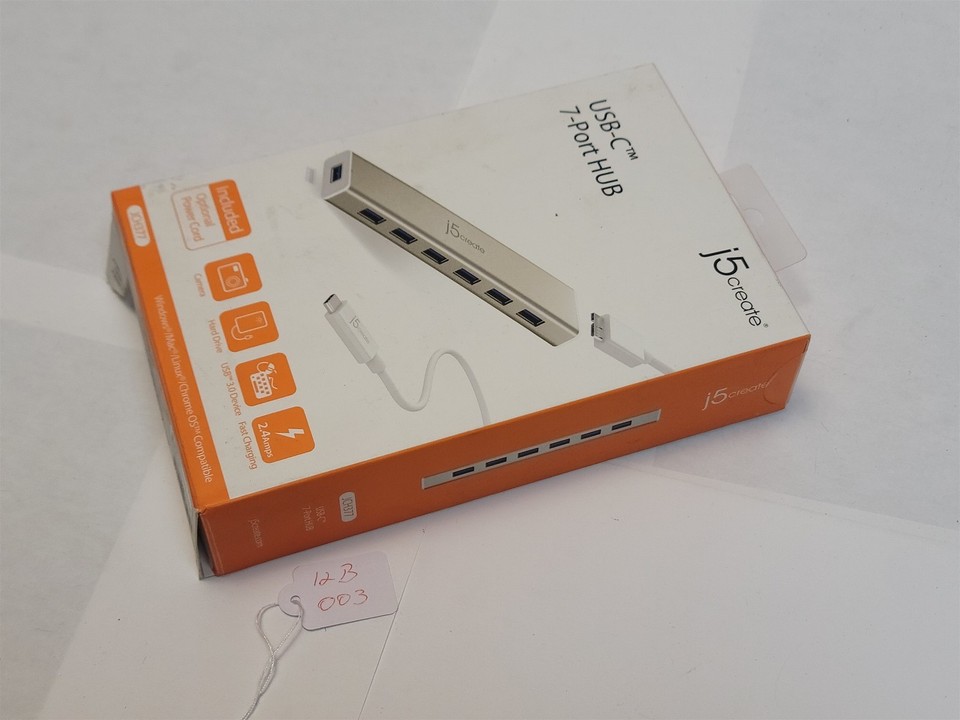 J5Create USB-C 7-Port Hub w/ Power Adapter JCH377 | eBay