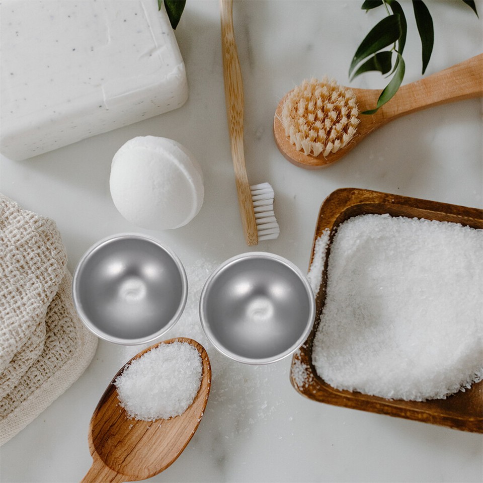 10 Pcs Aluminum Alloy Bath Salt Mold Soap Molds Semicircular Ball ...