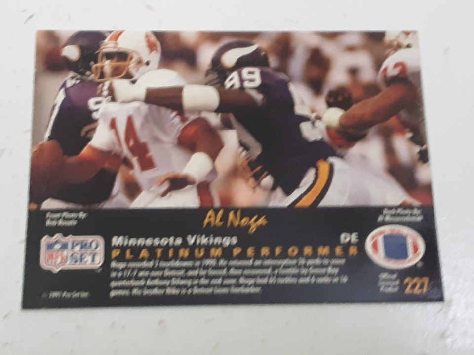 Al Noga Minnesota Vikings 1991 Pro Set Platinum Card #227 | eBay