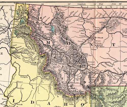 1903 Antique Montana Wyoming and Idaho Railroad Map Railway Map 674 | eBay