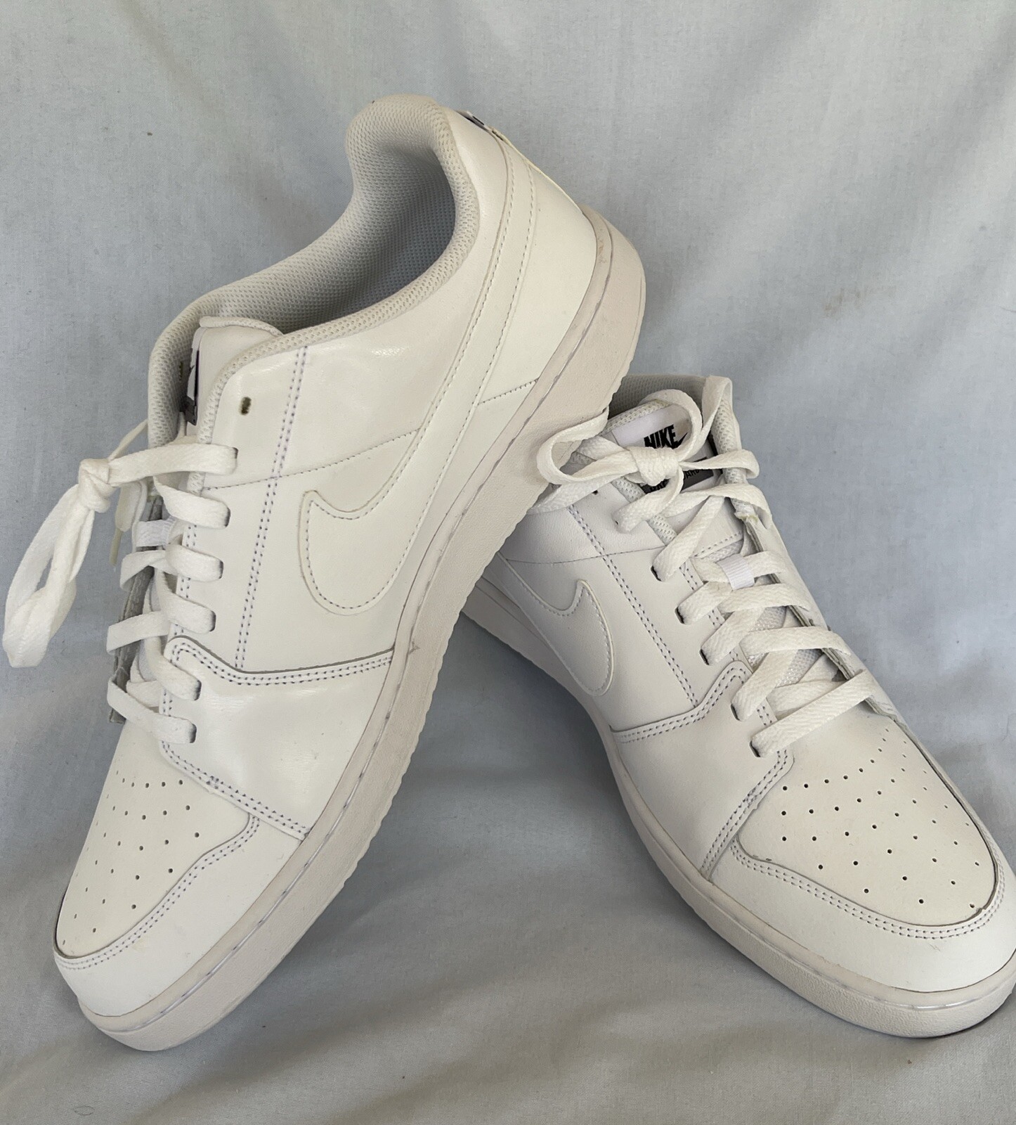 Nike Backboard All White Leather Men’s Sneakers US Si… - Gem