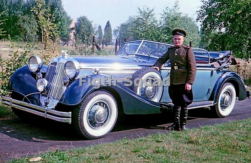WW2 Picture Photo Soviet w German Horch 853A Sport Cabriolet official ...