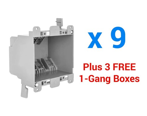 2-Gang Old Work Electrical Outlet Box, 25 cu. in. PVC Gray (9-Pack ...