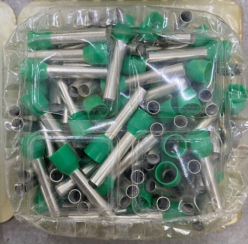 BM 00711 Insulated End Sleeve/Bootlace Lug, 6mm2/10 AWG, Green, 100 Pc ...