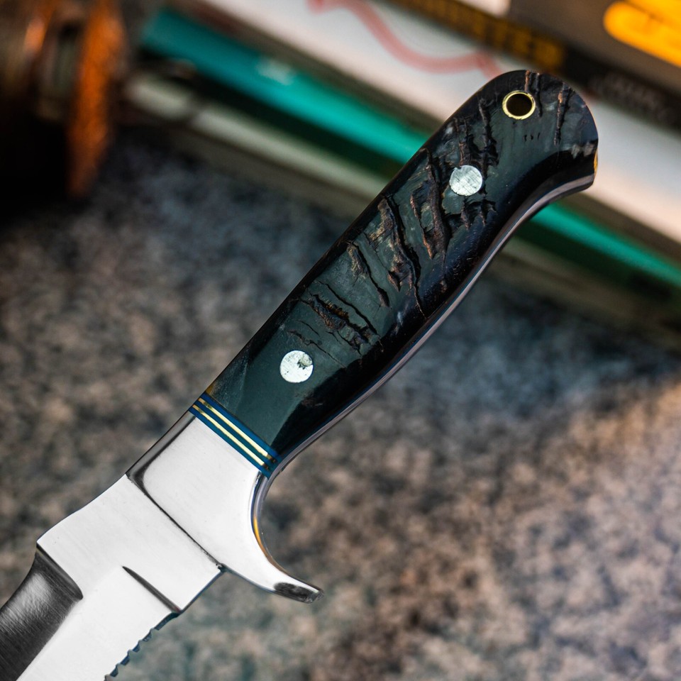 10.5" WILD BLADES CUSTOM HANDMADE HUNTING KNIFE COMBAT ANTLER BLADE ...