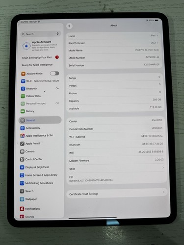 Apple iPad Pro 13-inch (M4) A2926 256 GB, Wi-Fi, 13 in - Space Black | eBay