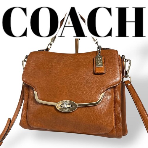 COACH Shoulder bag 2-way Crossbody with Handle 26624 Camel Leather From ...