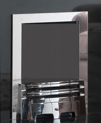 REPLACEMENT GAS FIRE POLISHED CHROME CAST IRON 16" FRET 3 PIECE ...