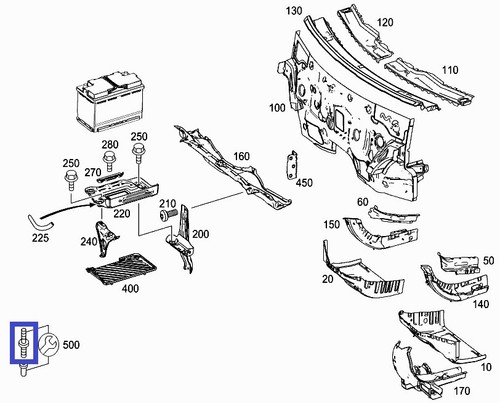 Mercedes Saldato Corpo Telaio Cuciture Perno Ricambio A0009901210 New ...