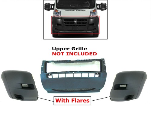 Fits 2014-2018 Ram Promaster Front Bumper MIddle Side End Cap Cover ...