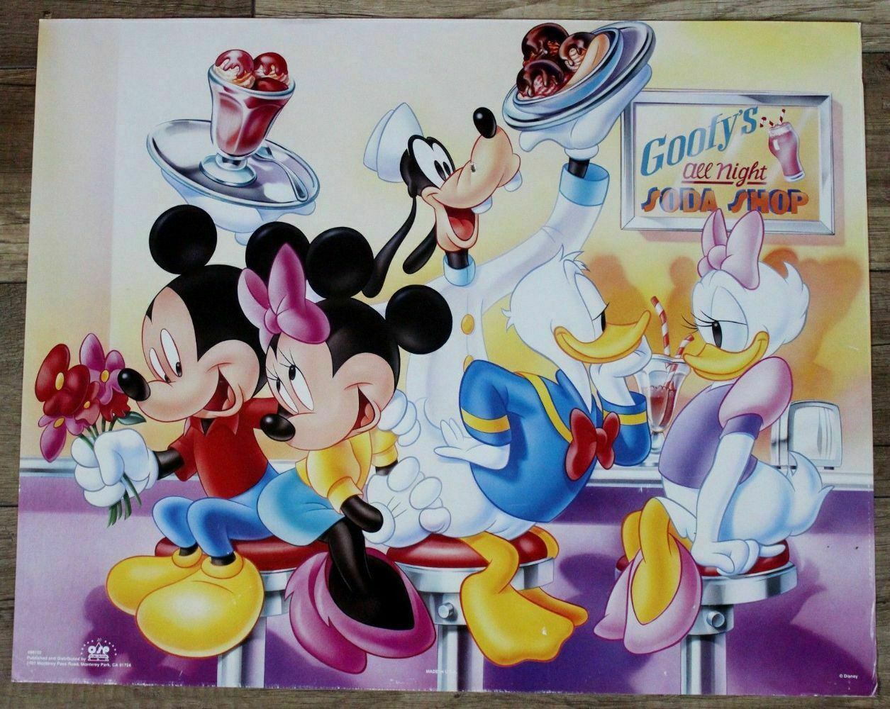 Goofy Soda Shop 1980s Disney Mickey Minnie Mouse Donald Daisy Duck ...