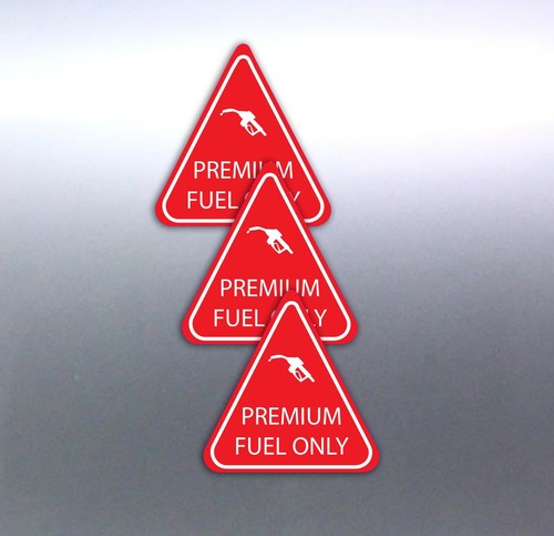 3 PREMIUM FUEL ONLY stickers red and white triangle vinyl 7yr quality ...