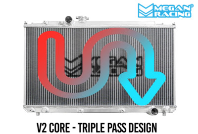 Megan Performance Aluminum "Triple Pass" Radiator w/Cap Fits 00-05 ...