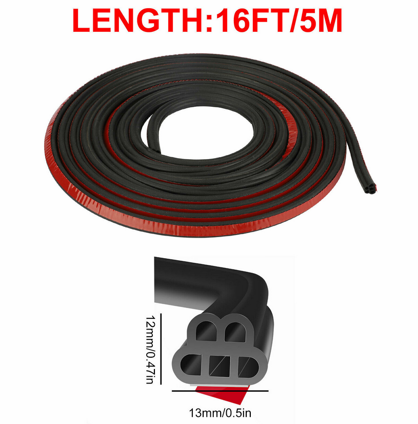 5M L-Shape Car Door Seal Strip Hood Trunk Edge Rubber Weatherstrip ...