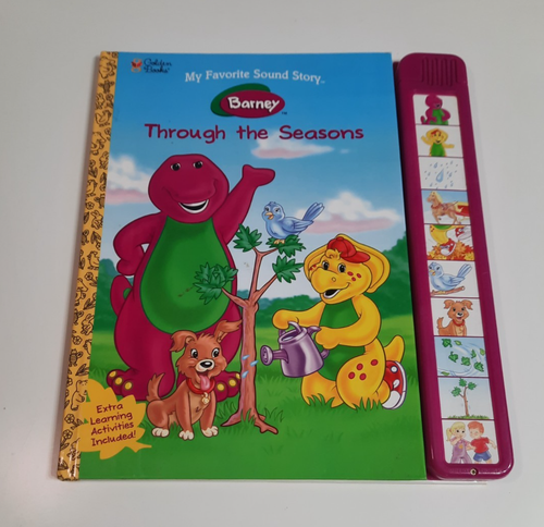 Barney Through The Seasons Golden Sound Story Book 1996 HTF Tested ...