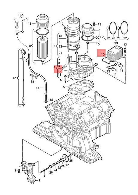 Audi OEM 2009 Q7-engine Oil Cooler 059117021K for sale online | eBay