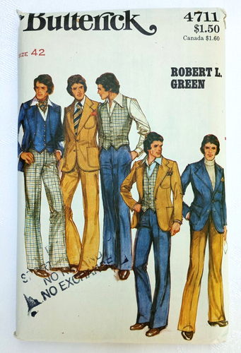 Vintage Butterick 4711 Size 42 Men's Jacket, Vest, Pants Robert L Green ...