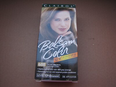 VINTAGE NEW OLD STOCK CLAIROL BALSAM COLOR #608 LIGHT BROWN PERMANENT ...